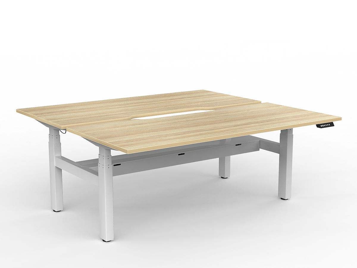 OL Agile Motion+ Electric Height Adjustable Shared Desk – Oak Top Whit
