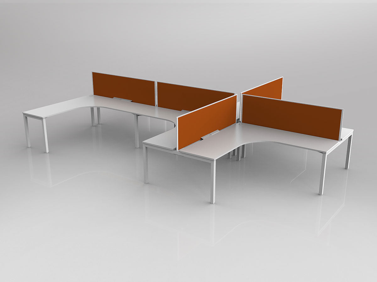 OL Axis 6 User L Shape 90° Workstation with Screen - Splice Fabric