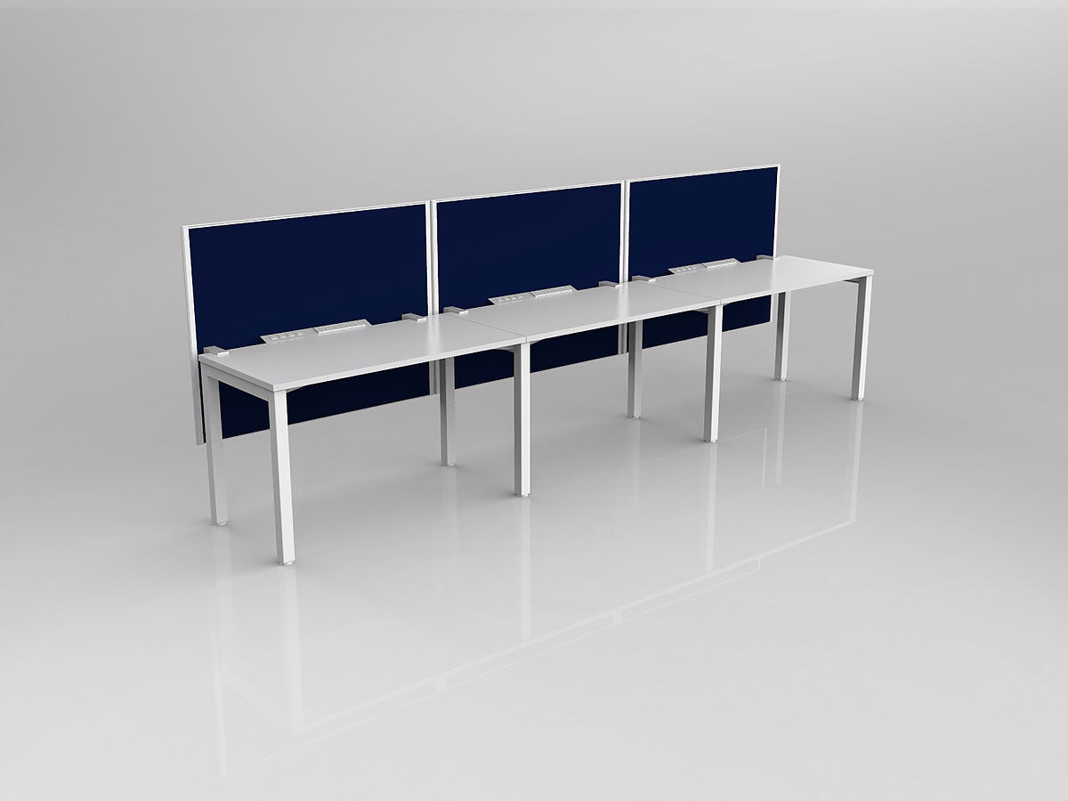 OL Axis 3 User Single Sided Workstation with Hung Screen - Breathe Fab