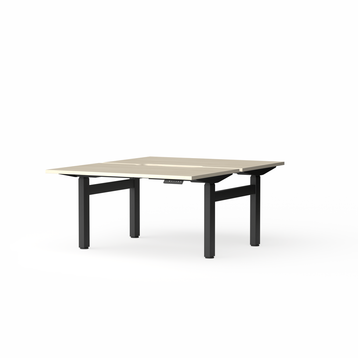 OL Klass Electric Height Adjustable Share Desk - Nordic Maple Top Blac