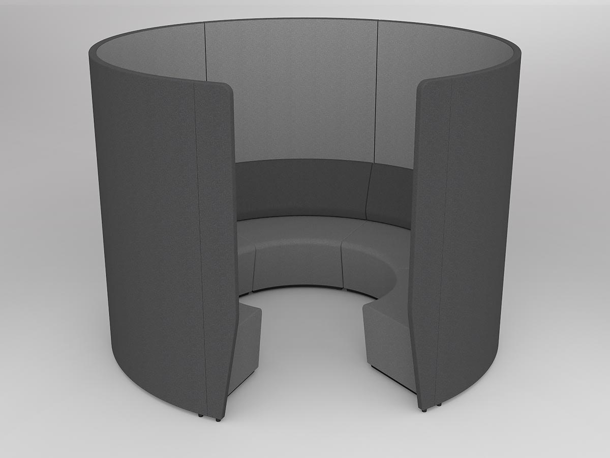 OL Motion Arc 5 Seater Reception Area Lounge with 2 Meter Privacy Wall