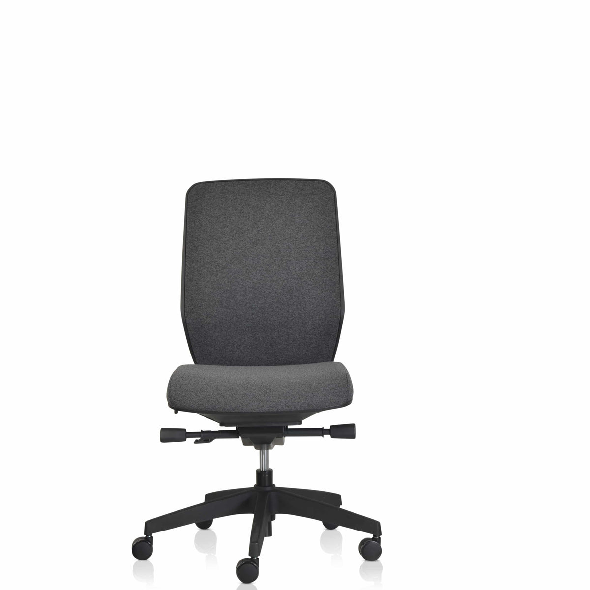 MR Great Charcoal Fabric Upholstered Boardroom Chair with Lumber Suppo