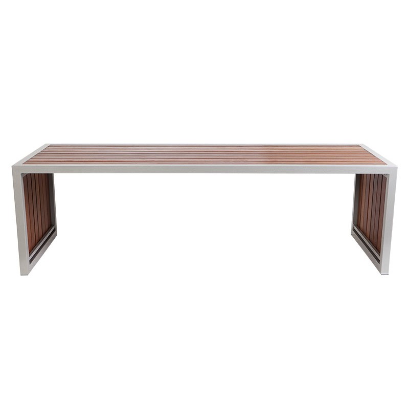 MA Outback Stainless Steel Framed and Timber Slats Outdoor Bar Table