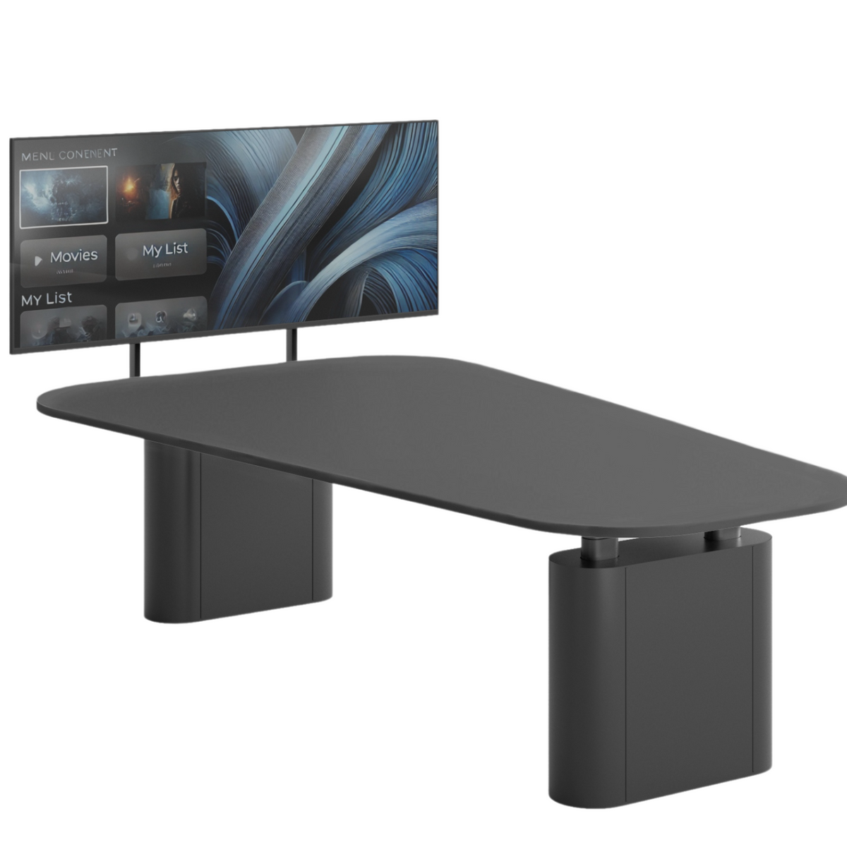 DD Sky Borne Electric Height adjustable Boardroom Table with TV Bracke