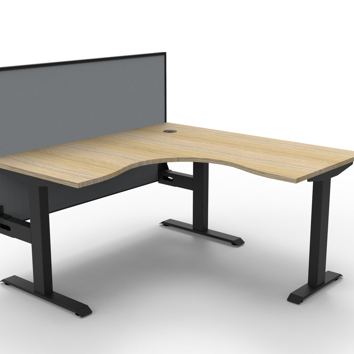 RL Boost Static Corner Desk with Aluminium Framed Screen